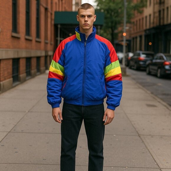 Vintage | Jackets & Coats | Vintage 8s Fashion Group Sportswear Neon ...